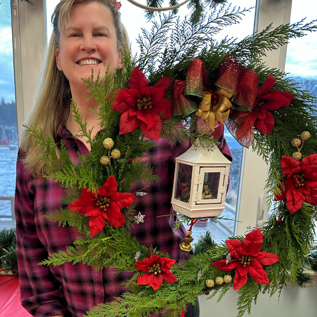 Made a Christmas Wreath at the SVT class!